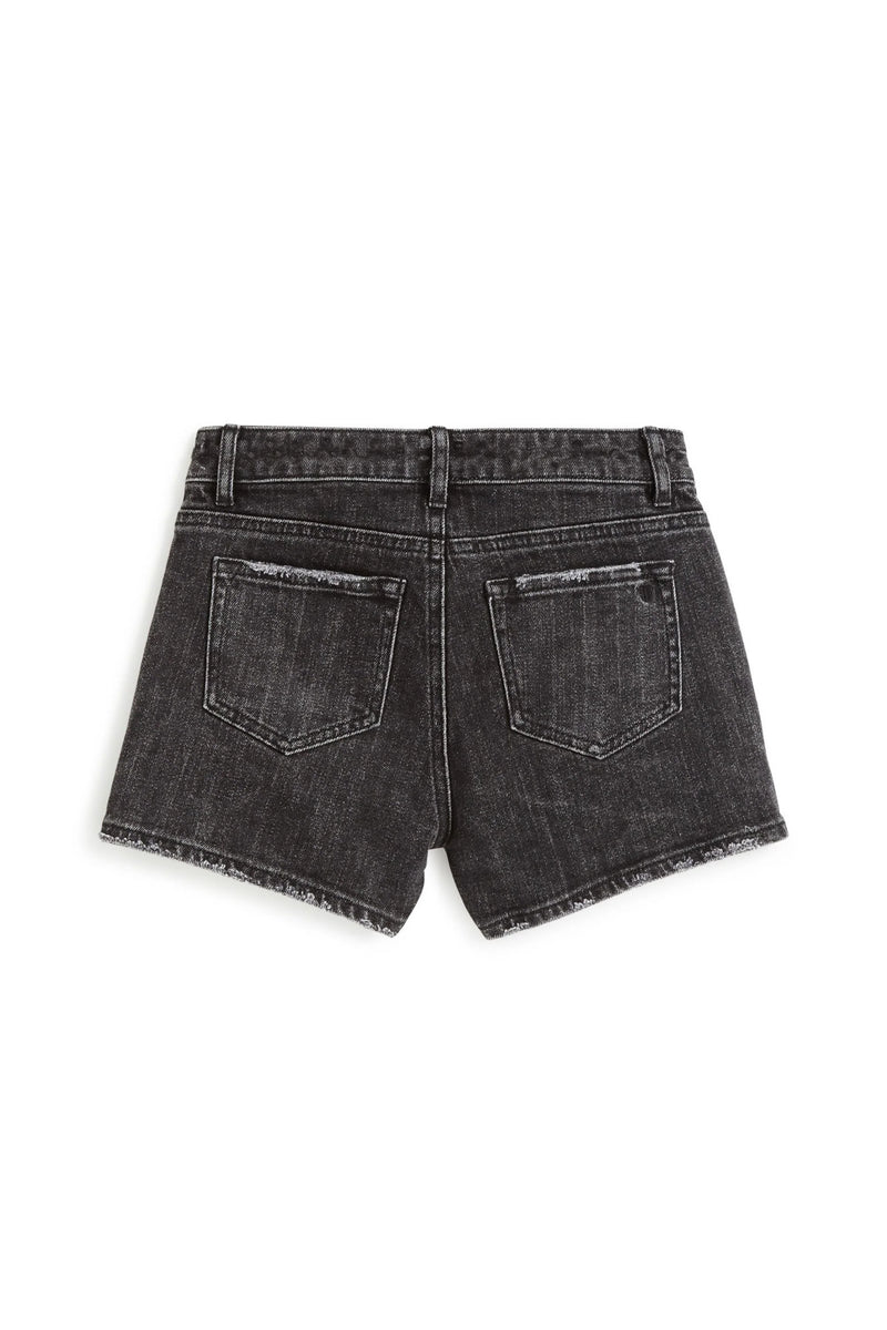TRACTR GIRLS HIGH RISE DENIM SHORT - BLACK